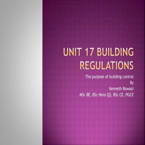 Purpose of building control | PPTX