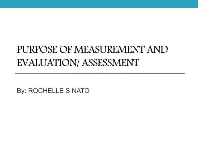 Assessment and Evaluation | PPTX