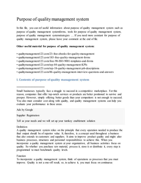 Boeing quality management system | DOCX