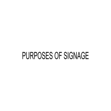 Purposes of signage | PDF