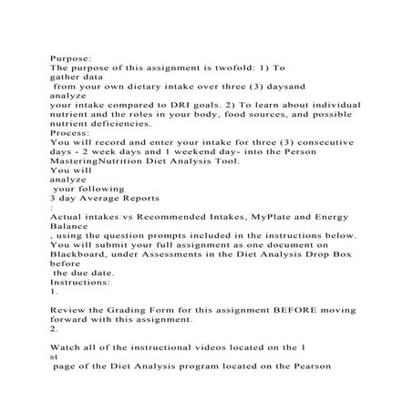 PurposeThe purpose of this assignment is twofold 1) To gathe.docx