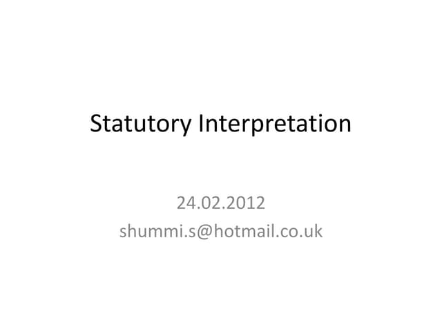 The Rules of Statutory Interpretation | PPTX