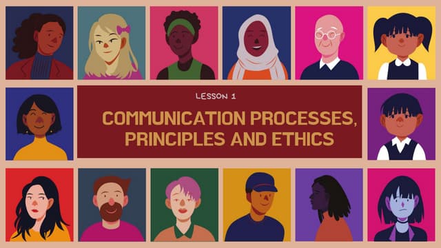 Communication Process, Principles, and Ethics | PPTX
