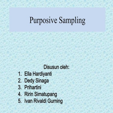 Purposive sampling | PPTX