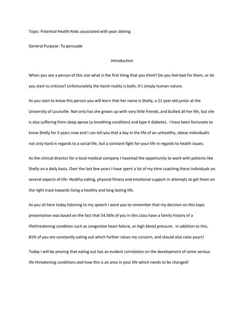 Fast Food Persuasive Essay | PDF