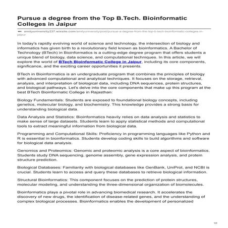 Careers in bioinformatics | PPTX