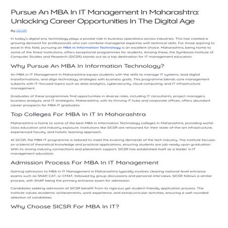 Pursue An MBA In IT Management In Maharashtra.pdf