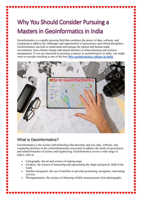 Exploring the World of Geoinformatics: A Gateway to a Digital Future | PDF