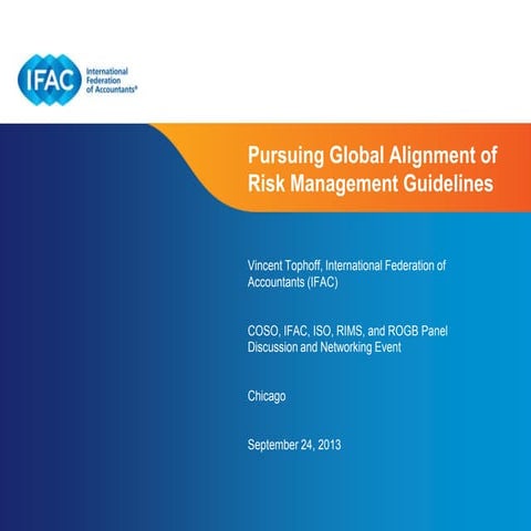 Pursuing Global Alignment of Risk Management Guidelines | PPTX ...