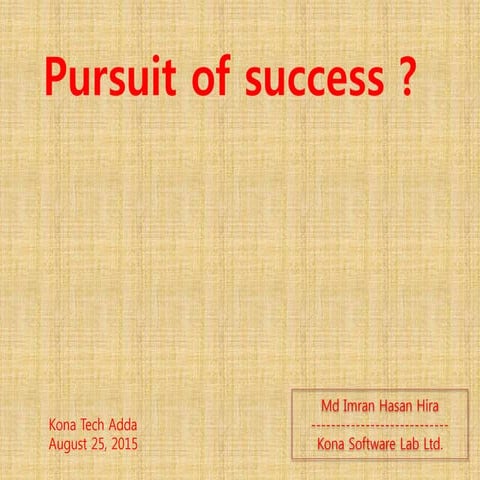 Pursuit of success | PPT