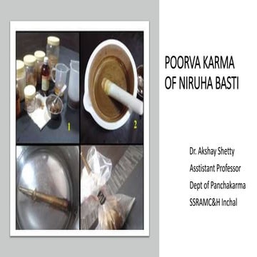 Purva karma of niruha basti | PPTX