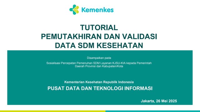 SOSIALISASI APLIKASI SATU SEHAT SDMK TAHUN 2025 | PPTX