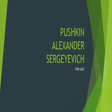 Pushkin | PPTX | Books and Literature