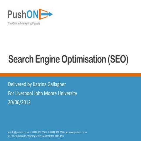 PushON SEO Presentation Bullet Points | PPT