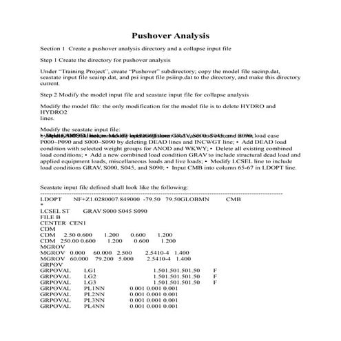 Pushover Analysis Sacs Pdf Physics Science
