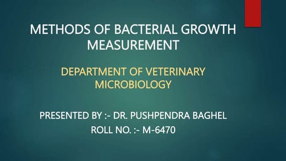 Bacterial Cells Enumeration | PPTX | Chemistry | Science