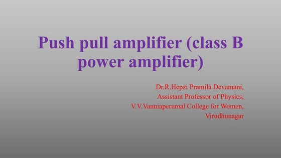 Class b amplifier | PPT
