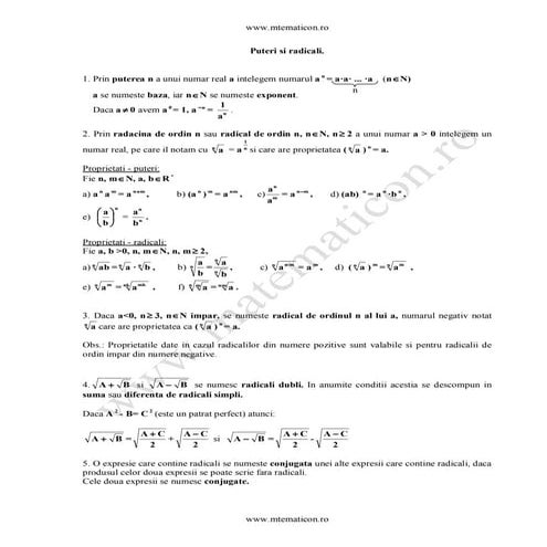 Puteri si radicali | PDF