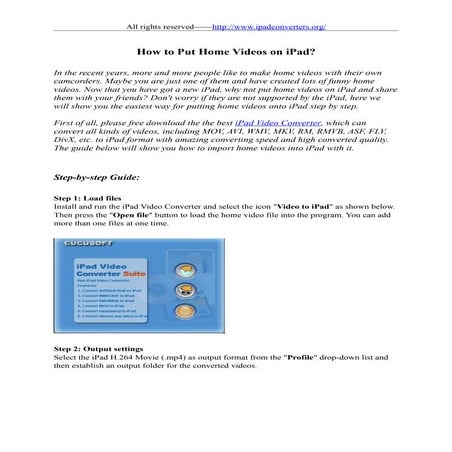 Put home videos on ipad | DOC