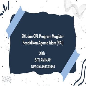 SKL dan CPL Program Magister Pendidikan Agama Islam (PAI) | PDF