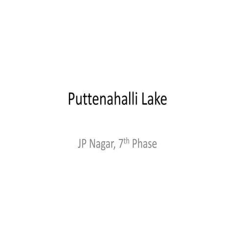 Puttenahalli lake : Rapid assessment | PPTX