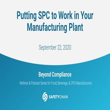 Putting SPC to Work in Your Manufacturing Facility | PDF