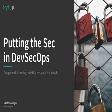 Putting the Sec in DevSecOps | PPT