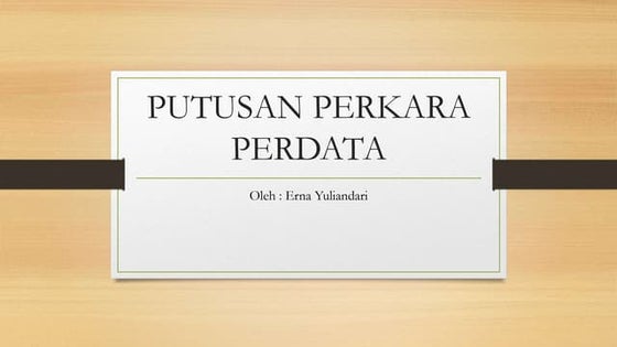 Hukum acara perdata - Putusan hakim (Idik Saeful Bahri) | PPTX