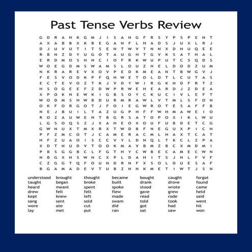 puzzle Irregular Verbs- Simple Past Tense | DOCX
