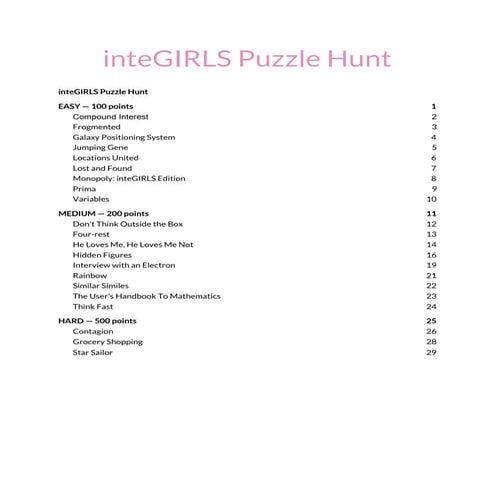 inteGIRLS Puzzle Packet | PDF