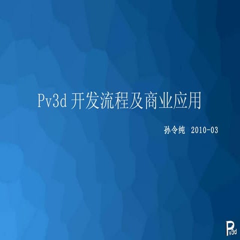 Pv3d开发流程及商业应用 孙令纯 | PPT
