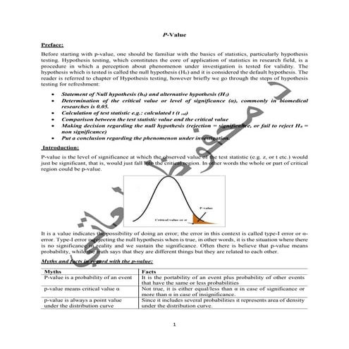 P Value Part 1 Pdf
