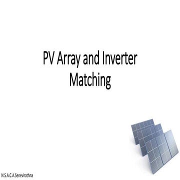 Pv Array And Inverter Matching Ppt
