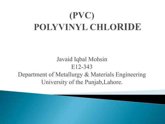 Manufacture of polyvinyl chloride | PPT