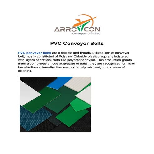 PVC Conveyor Belts Manufacturer in India | PDF