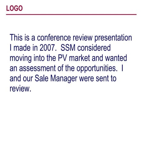 PV Conference Summary Example | PPT