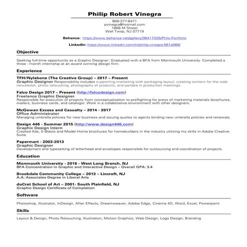 Phil's resume. | PDF