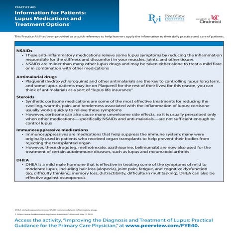 Improving the Diagnosis and Treatment of Lupus: Practical Guidance for ...
