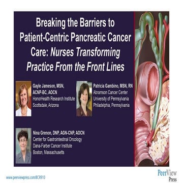 Breaking the Barriers to Patient-Centric Pancreatic Cancer Care: Nurses ...