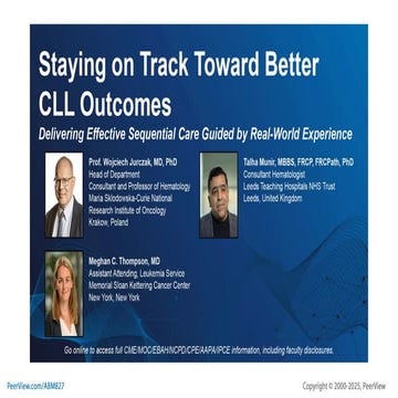 Staying on Track Toward Better CLL Outcomes: Delivering Effective ...