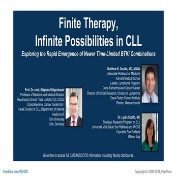Finite Therapy, Infinite Possibilities in CLL: Exploring the Rapid Emergence of Newer Time ...