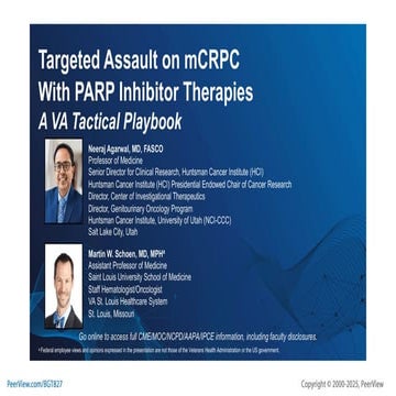 Targeted Assault on mCRPC With PARPi Therapies: A VA Tactical Playbook ...