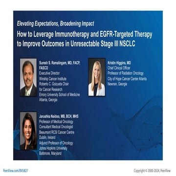 Elevating Expectations, Broadening Impact: How to Leverage Immunotherapy and EGFR-Targeted ...