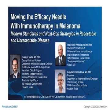 Moving the Efficacy Needle With Immunotherapy in Melanoma: Modern ...