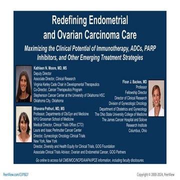 Redefining Endometrial and Ovarian Carcinoma Care: Maximizing the ...