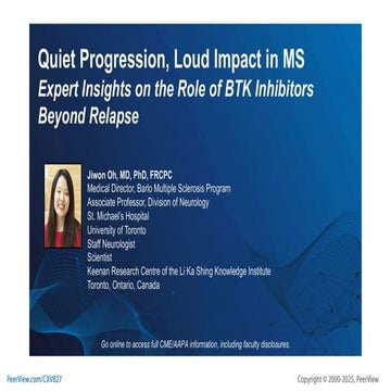 Quiet Progression, Loud Impact in MS: Expert Insights on the Role of ...