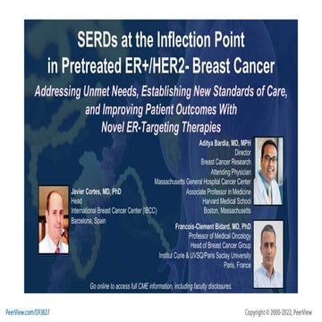 SERDs at the Inflection Point in Pretreated ER+/HER2- Breast Cancer ...