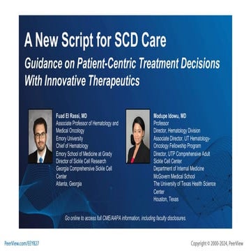 A New Script for SCD Care: Guidance on Patient-Centric Treatment ...