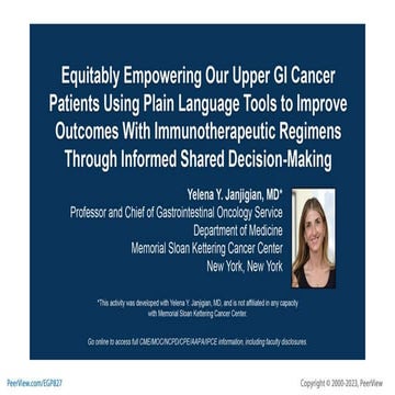 Equitably Empowering Our Upper GI Cancer Patients Using Plain Language ...