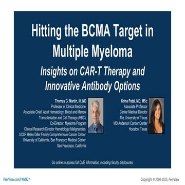 Hitting the BCMA Target in Multiple Myeloma: Insights on CAR-T Therapy ...